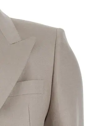 Tagliatore Linen Blend Double-breasted Suit - Cream