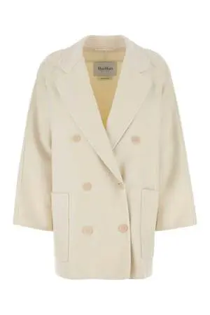 Max Mara Ivory Wool Blend Orma Coat - White