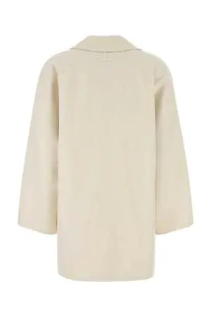 Max Mara Ivory Wool Blend Orma Coat - White