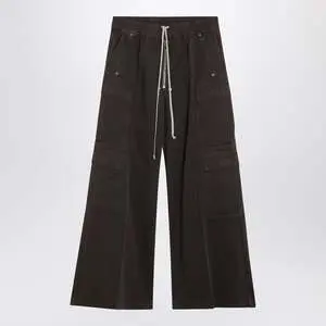 Rick Owens Dark Powder Grey Nylon Double Cargo Jumbo Belas Trousers - Brown