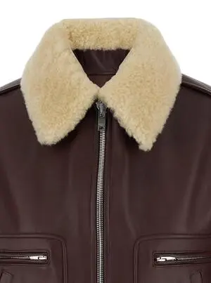 Bottega Veneta Shearling Coat With Removable Fur Collar - Multicolor