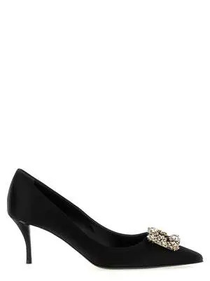ROGER VIVIER Efflorescence Satin Pumps - Black