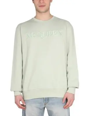 Alexander McQueen Sweatshirt With Logo Embroidery - Green