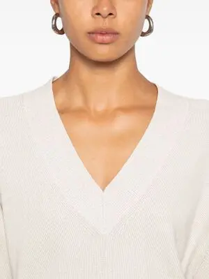 Brunello Cucinelli Cotton V-necked Sweater