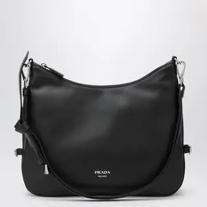 Prada Fold Large Leather Bag - Black