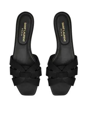 Saint Laurent Tribute Leather Sandals - Black