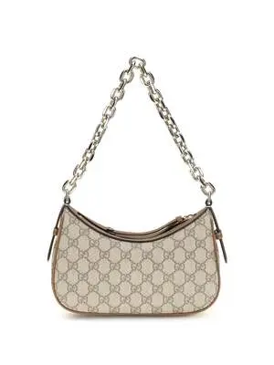 Gucci Small Gg Emblem Shoulder Bag - Cream