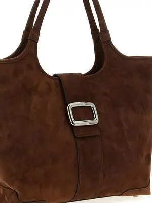 ROGER VIVIER Viv Choc Suede Shopping Bag