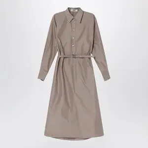 Fendi Barley Cotton And Silk Chemisier Dress - Brown