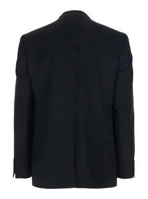 Balenciaga Black Single-breasted Jacket With Notched Revers In Wool