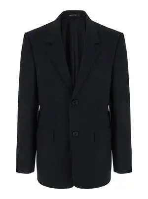 Balenciaga Black Single-breasted Jacket With Notched Revers In Wool - Multicolor