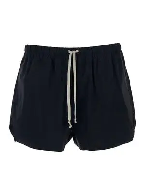 Rick Owens One-piece Swimsuit With Elastic Waist And Drawstring In Black Tech Fabric For - Multicolor