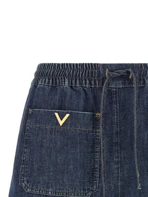 Valentino Garavani Chambray Denim Shorts - Blue