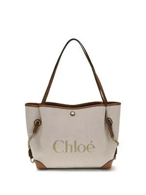 Chloé Clover Tote Bag In Canvas - Cream