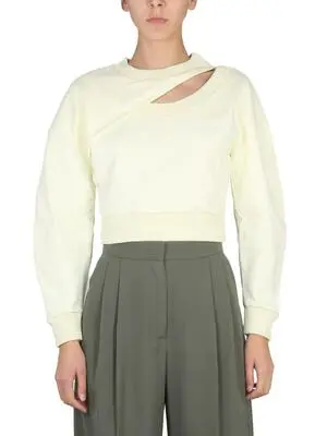 Alexander McQueen Cropped Sweatshirt - Cream