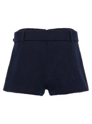 SELF-PORTRAIT Bouclé Wool Blend Skort - Blue