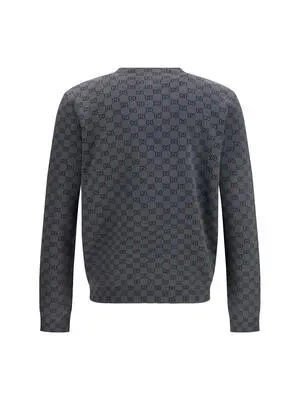 Gucci Silk And Wool Gg Print Cardigan - Gray