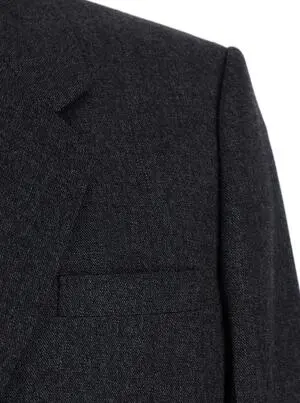 Gucci Grey Single-breasted Jacket With Notched Revers In Wool