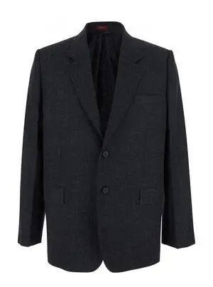 Gucci Grey Single-breasted Jacket With Notched Revers In Wool - Multicolor
