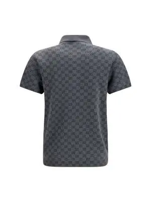 Gucci Gg Jacquard Wool And Silk Polo Shirt