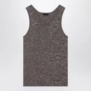 Prada Ribbed Tank Top With /brown Pattern