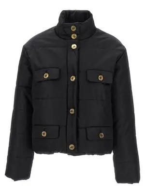 Moschino Logo Button Down Jacket - Black