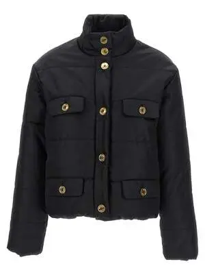 Moschino Padded Logo Button Down Jacket - Black