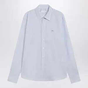 Prada Striped Cotton Poplin Shirt - Blue