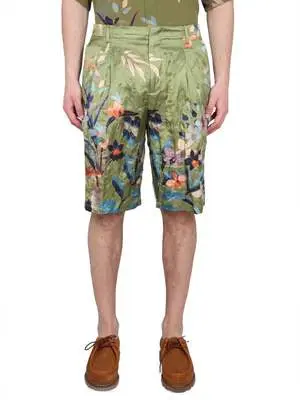 Etro Bermuda Shorts With Floral Print - Green