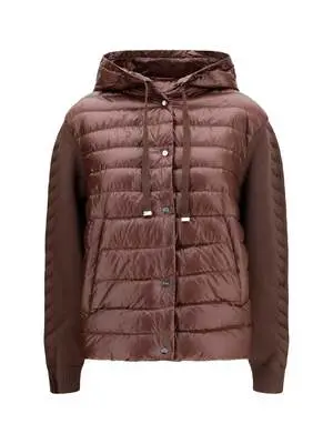 Herno Down Jacket With Wool Sleeves