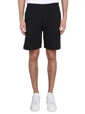 Alexander McQueen Bermuda Shorts With Selvedge Logo Band - Black
