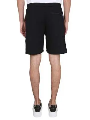 Alexander McQueen Bermuda Shorts With Selvedge Logo Band