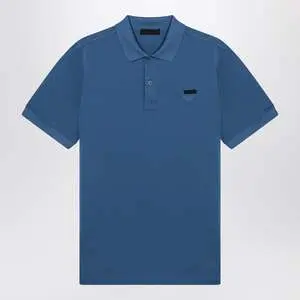 Prada Light Cotton Pique Polo - Blue