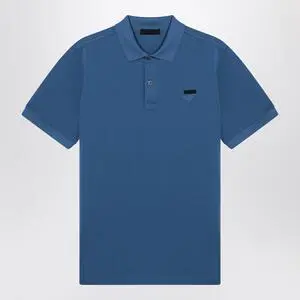Prada Light Cotton Pique Polo - Blue