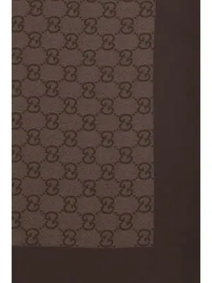 Gucci Gg Silk Twill Jacquard Scarf