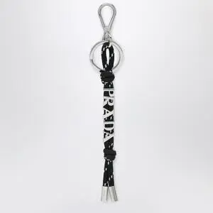 Prada Speedrock Key Holder In Ribbon - Black