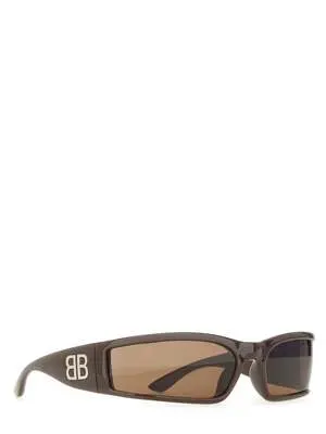 Balenciaga Sunset Rectangle Sunglasses - Brown