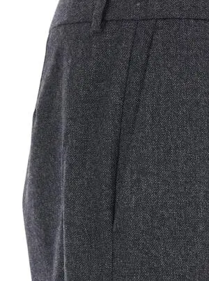 Gucci Grey Tailored Trousers With Belt Loops In Wool