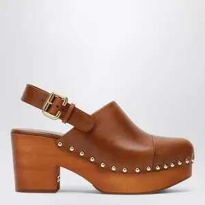 Chloé Jeannette Clogs With Studs - Brown