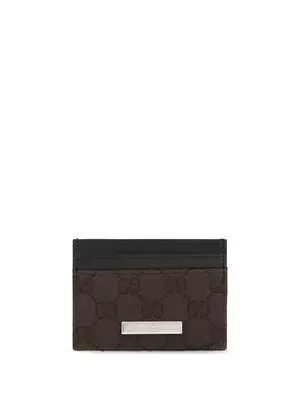 Gucci Gg Fabric Card Holder - Brown