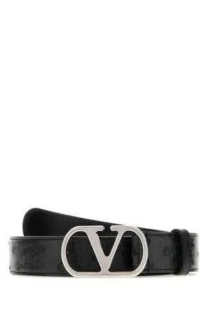 Valentino Garavani Leather Vlogo Signature Belt - Black