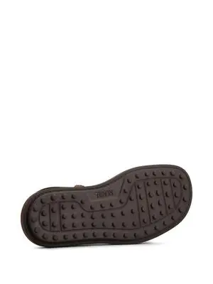 TOD'S Leather Flat Sandals - Brown