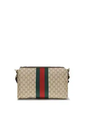 Gucci Medium Gg Shoulder Bag With Web Stripe - Cream
