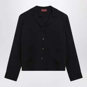 Gucci Jacquard Silk-blend Shirt - Blue