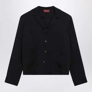 Gucci Jacquard Silk-blend Shirt - Blue