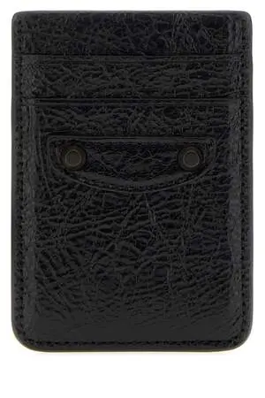 Balenciaga Leather Le City Card Holder - Black