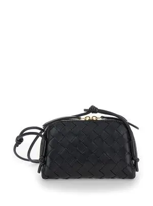 Bottega Veneta Bottega Veneta Women Crossbody Bag 'Concert' With Intreccio Motif In Black Leather For Women Multicolor