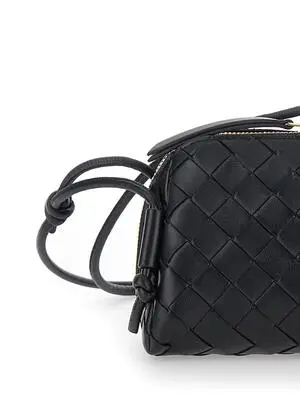 Bottega Veneta Crossbody Bag 'concert' With Intreccio Motif In Black Leather For - Multicolor