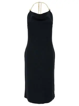 Bottega Veneta Double Viscose Midi Dress With Chain Strap - Multicolor