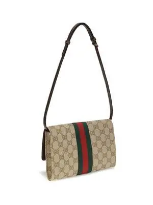Gucci Horsebit Web Wallet With Shoulder Strap